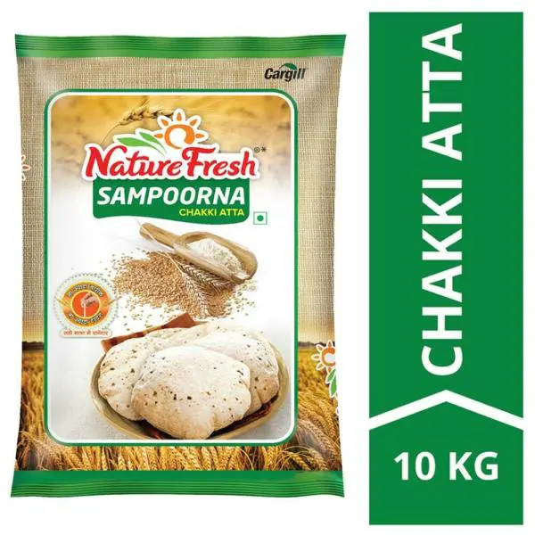 Nature Fresh Sampoorna Chakki Whole Wheat Atta 10 kg - JioMart