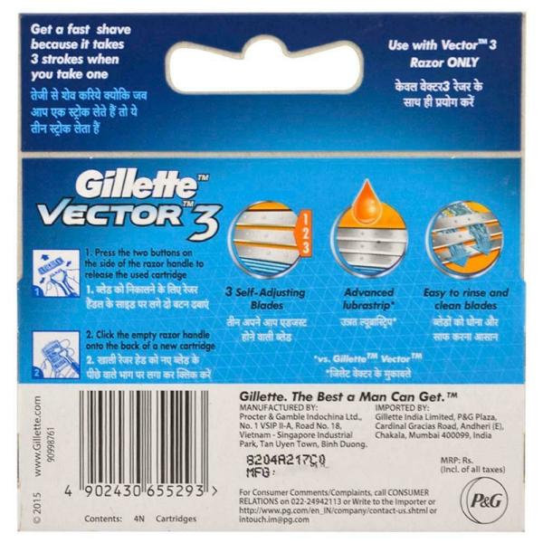 Gillette Vector 3 Cartridge 4 pcs - JioMart
