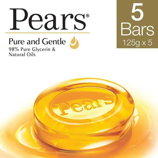 Pears Pure & Gentle Soap with Natural Oils 125 g (Buy 4 Get 1 Free ...