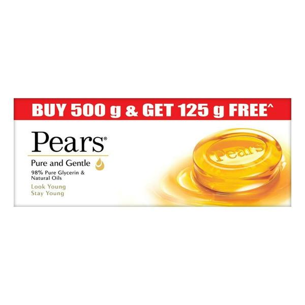 Pears Pure & Gentle Soap with Natural Oils 125 g (Buy 4 Get 1 Free ...