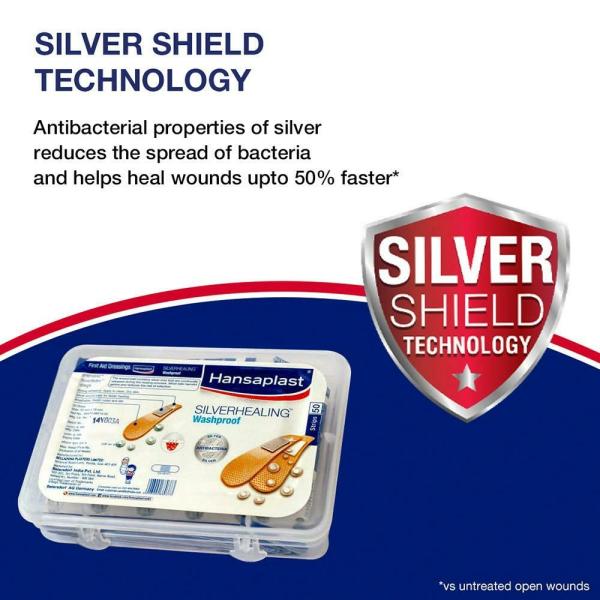 Hansaplast Silver Healing Washproof Bandage 50 pcs - JioMart