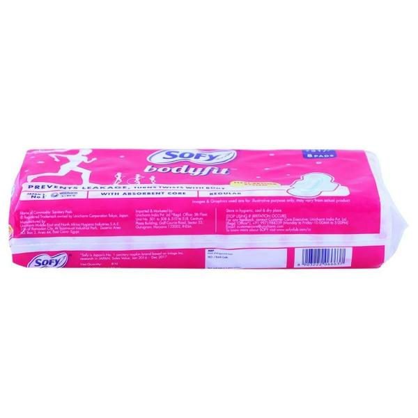 Sofy Bodyfit Sanitary Napkin with Wings 8 pads - JioMart
