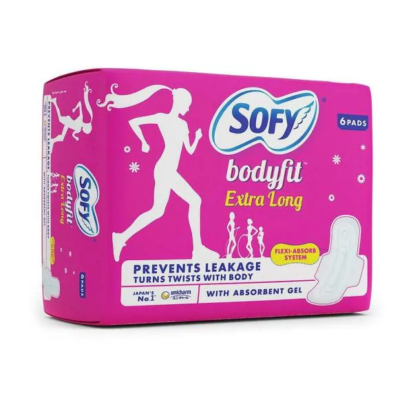 Sofy Bodyfit Sanitary Napkin with Wings (XL) 6 pads - JioMart