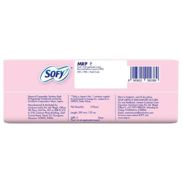 Sofy Bodyfit Sanitary Napkin with Wings (XL) 6 pads - JioMart