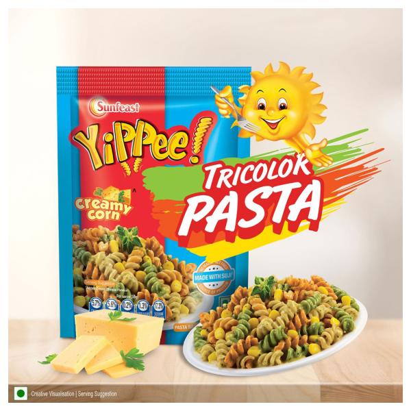 Sunfeast Yippee Creamy Corn Tricolor Instant Pasta 65 g - JioMart