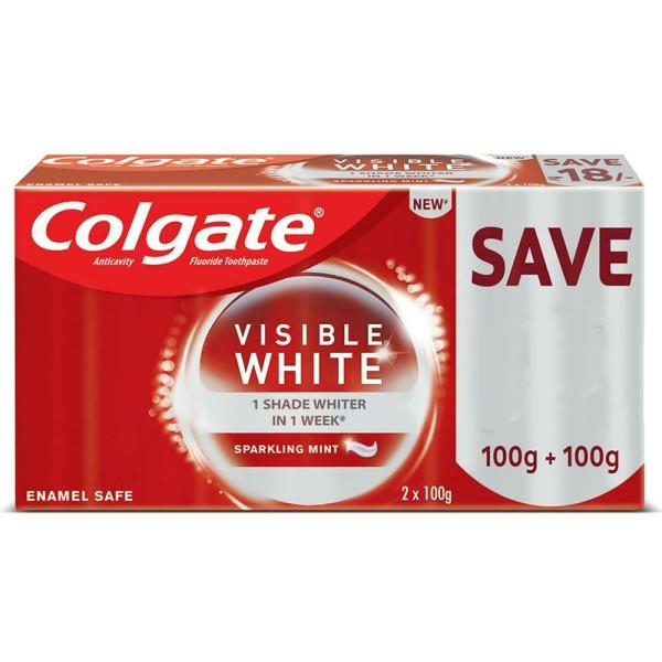 Colgate Visible White Sparkling Mint Toothpaste 100 g (Pack of 2) - JioMart