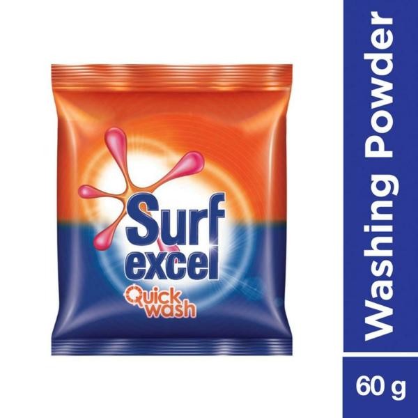 Surf Excel Quick Wash Detergent Powder 60 g - JioMart
