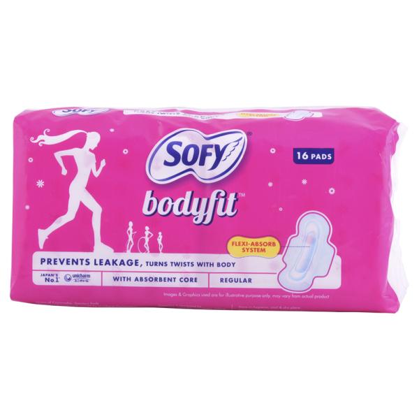 Sofy Bodyfit Sanitary Napkin with Wings (Regular) 16 pads - JioMart