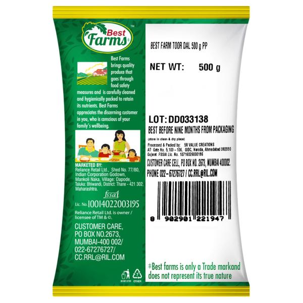 Best Farms Tur / Arhar Dal 500 g - JioMart