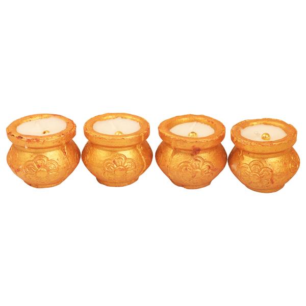 Divine Diacraft Assorted Colour Clay Deep Handi Diya 22x6x4 cm (4 pcs ...