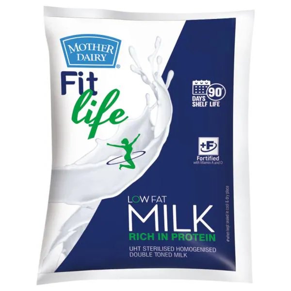 Mother Dairy Fit life Double Toned Milk 140 ml (Pouch) - JioMart
