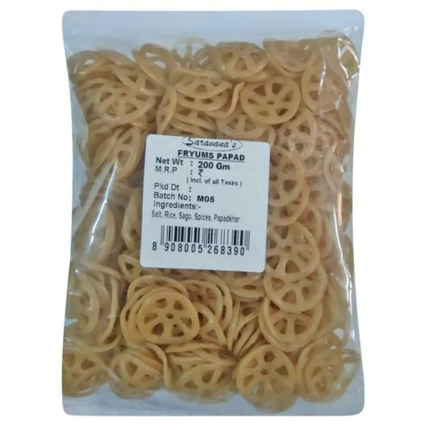 Saravana's Wheel Fryums Papad 200 g - JioMart