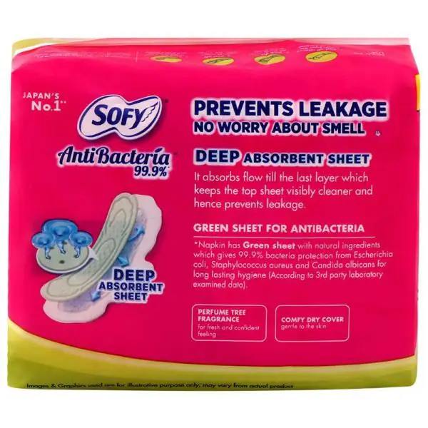 Sofy Anti Bacteria Sanitary Napkin with Wings (XL) 7 pads - JioMart