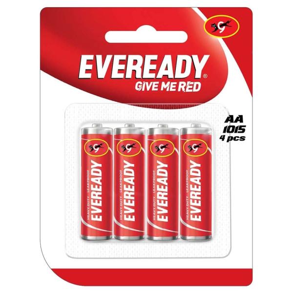 Eveready Red 1015 AA Carbon Zinc Batteries (Pack of 4) - JioMart