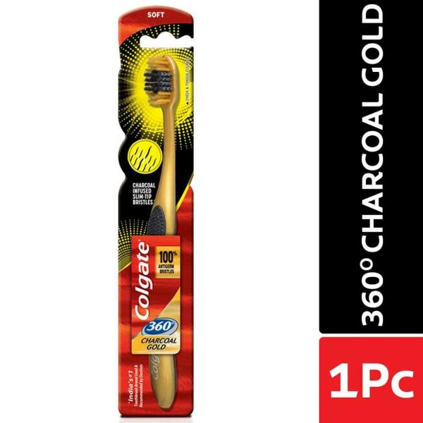 Colgate 360 Degree Charcoal Gold (Soft) Toothbrush - JioMart