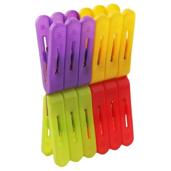 Swastik Silver Multicolour Plastic Cloth Clip 12 pcs - JioMart