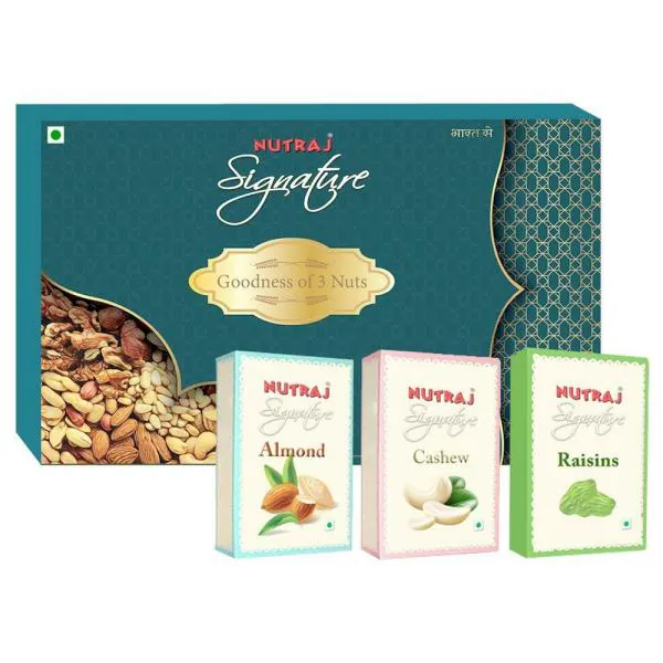 Nutraj Signature Goodness of 3 Nuts Dry Fruits Gift Pack 600 g - JioMart