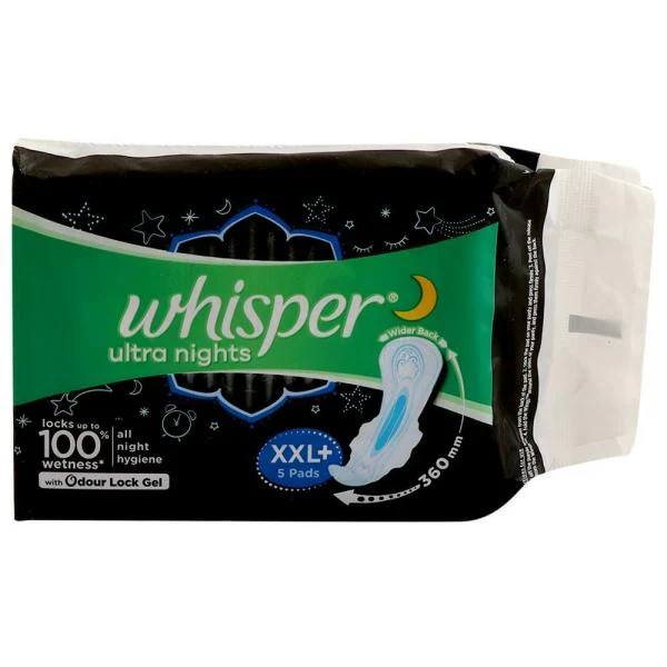 Whisper Ultra Nights Sanitary Napkin with Wings (XXL) 5 pads - JioMart