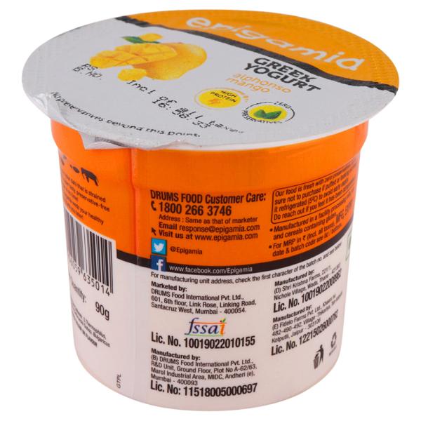 Epigamia Alphonso Mango Greek Yogurt 90 g (Cup) - JioMart