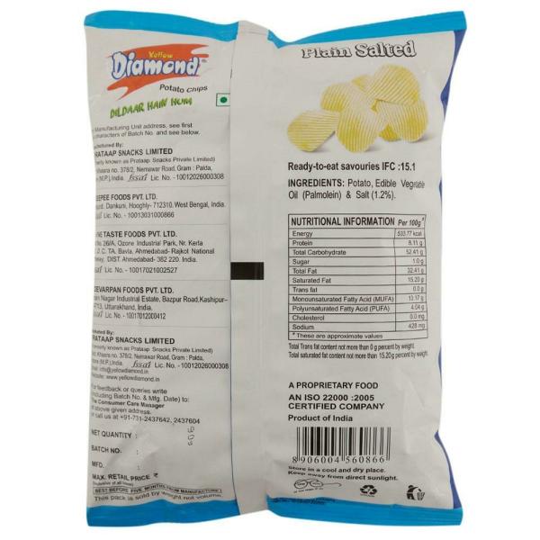 Yellow Diamond Plain Salted Chips 58 g - JioMart