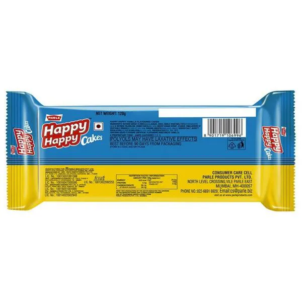 Parle Happy Happy Vanilla Cake 120 g (Pack) - JioMart