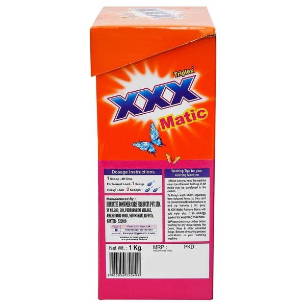 Triplex XXX Matic Magical Wash Front & Top Load Detergent Powder 1 kg ...