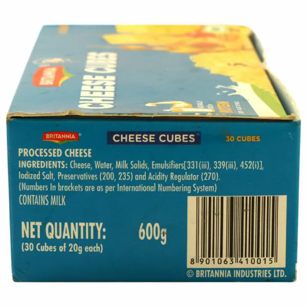Britannia Cheese Cubes 600 g (Carton) - JioMart