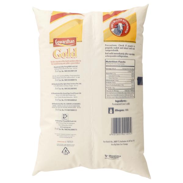 Gowardhan Gold Cow Milk 1 L (Pouch) - JioMart