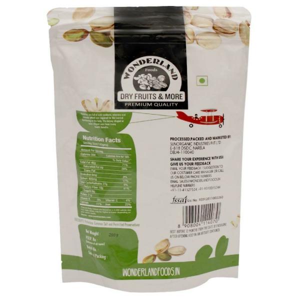 Wonderland Foods Premium Roasted & Salted Pistachios 200 g - JioMart