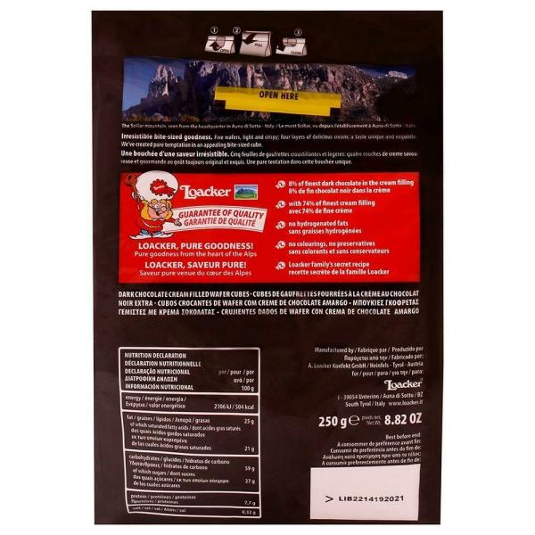 Loacker Quadratini Dark Chocolate Wafer Cookies 250 g - JioMart