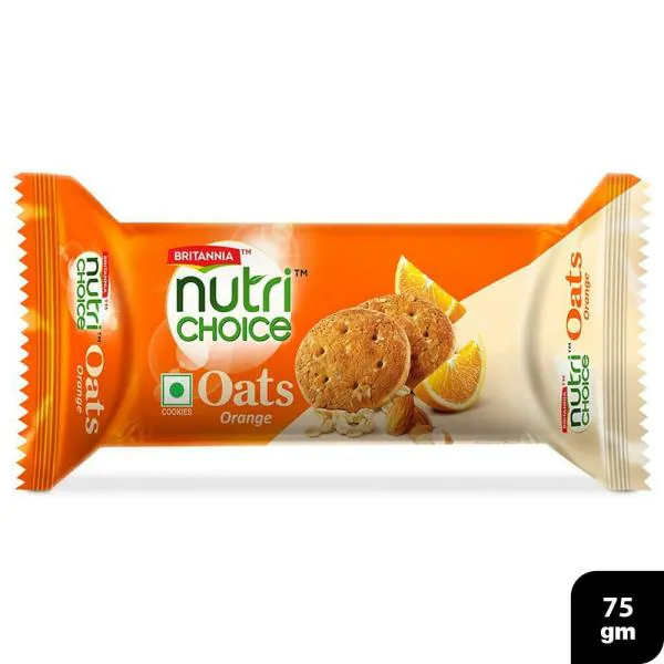 Britannia NutriChoice Orange Oats Cookies 75 g - JioMart