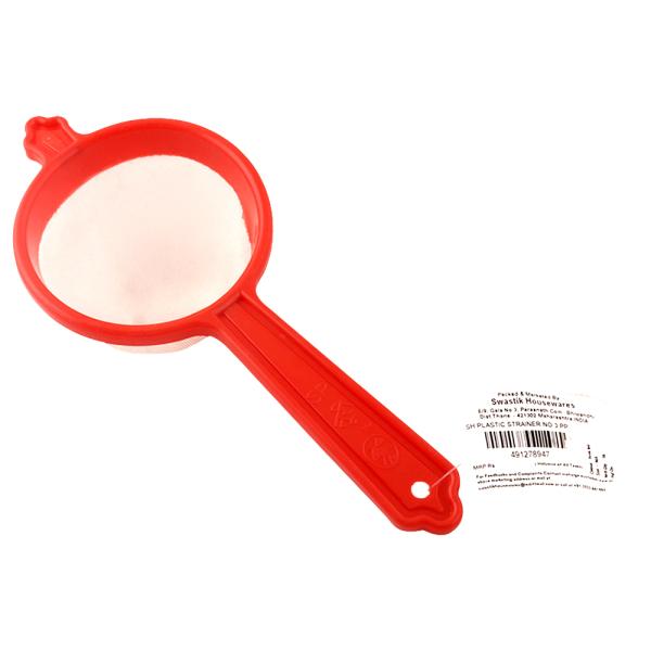 Swastik Red Plastic Strainer (No. 3) - JioMart
