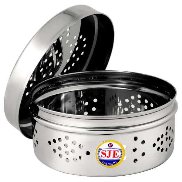 SJE Round Steel Puri Dabba with Holes 350 ml - JioMart