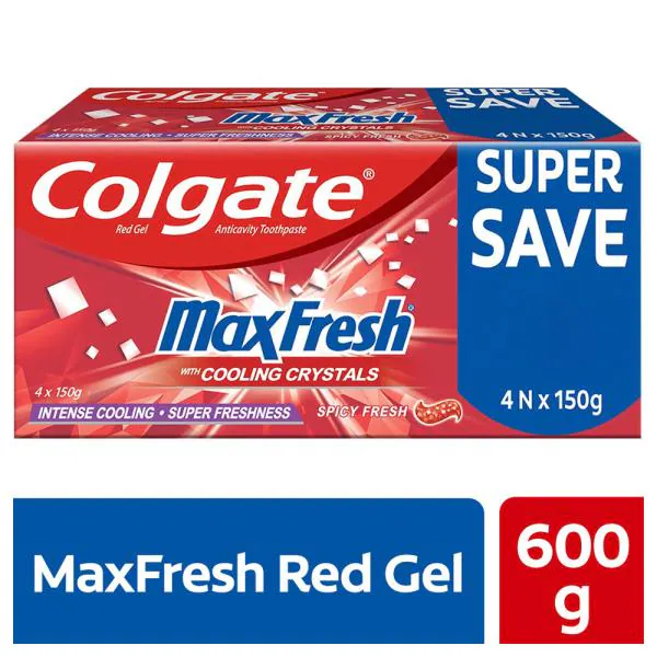 Colgate Maxfresh Spicy Fresh Red Gel Anticavity Toothpaste 150 g (Pack ...