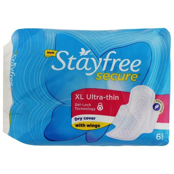 Stayfree Secure Ultra Thin Dry Cover Sanitary Napkin with Wings (XL) 6 ...