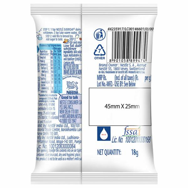 Nestle Everyday Dairy Whitener 18 g (Pouch) - JioMart
