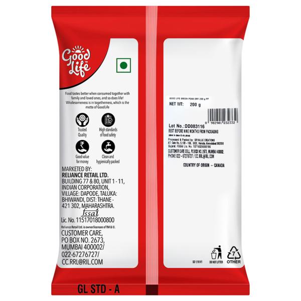 Good Life Dry Green Peas 200 g - JioMart