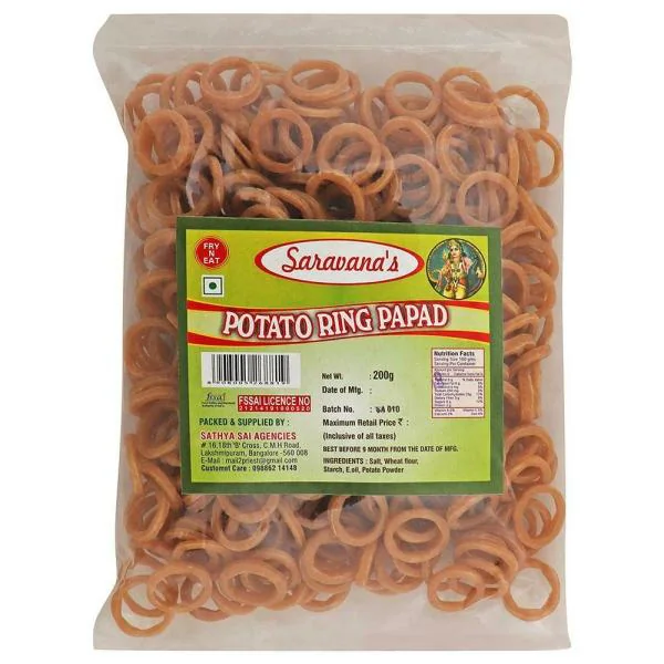 Saravana's Potato Ring Papad 200 g - JioMart