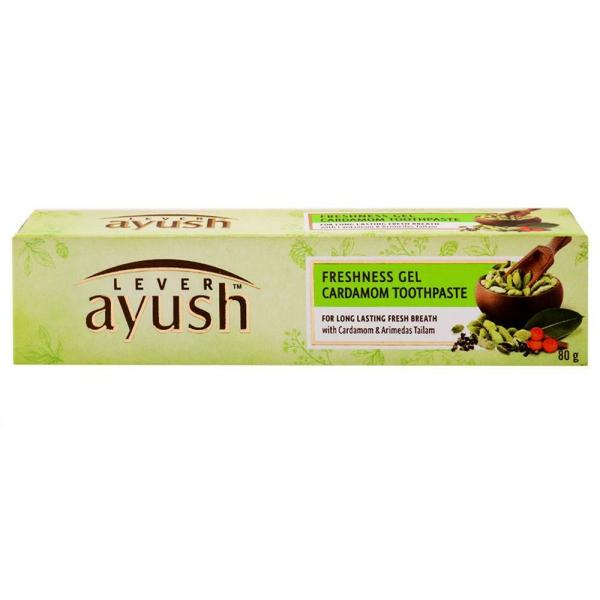 Lever Ayush Freshness Gel Cardamom Toothpaste 80 g - JioMart