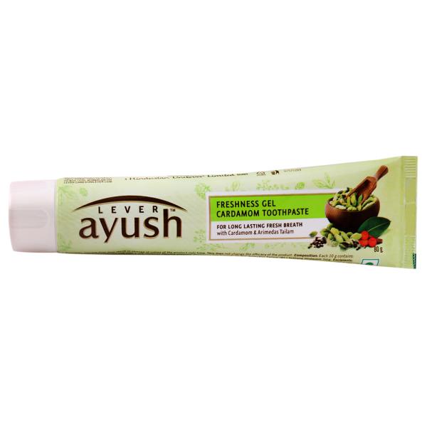 Lever Ayush Freshness Gel Cardamom Toothpaste 80 g - JioMart