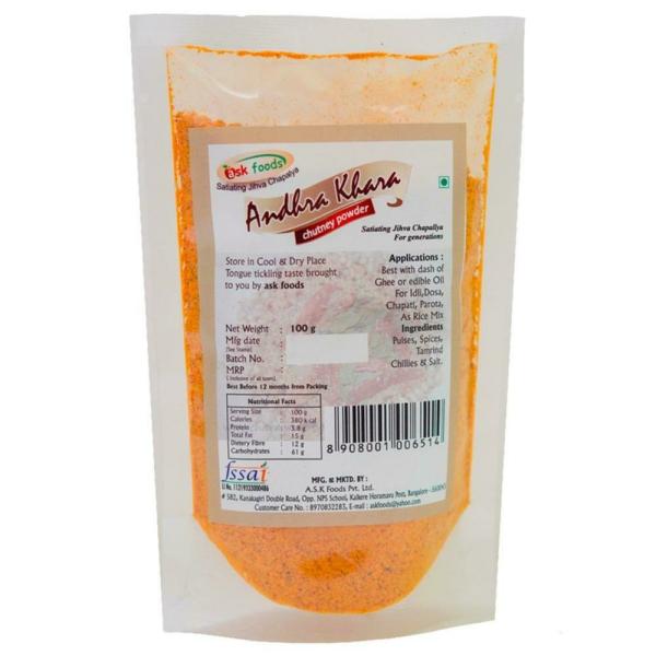 Ask Foods Andhra Khara Chutney Powder 100 g - JioMart