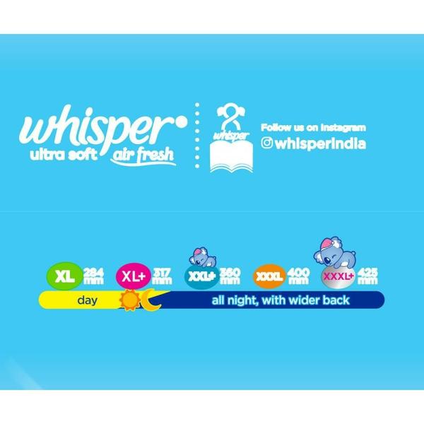 Whisper Ultra Soft Sanitary Napkin with Wings (XL) 15 pads - JioMart