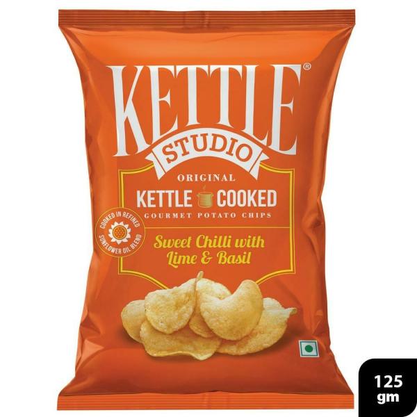 Kettle Studio Sweet Chilli with Lime and Basil Flavour Gourmet Potato ...