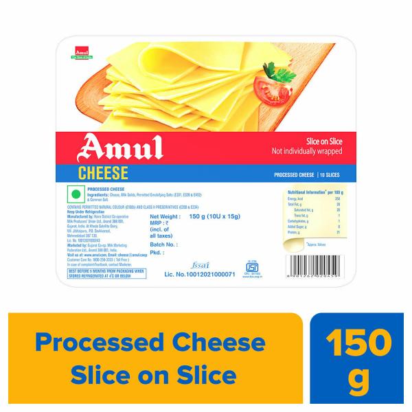 Amul Slice on Slice Cheese 150 g (Pack) - JioMart