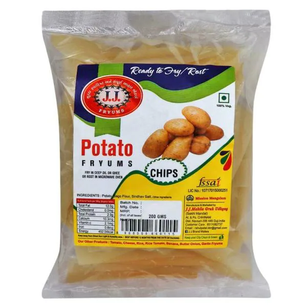 J.J. Potato Chips Fryums 200 g - JioMart