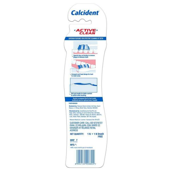 Calcident Active Clean (Medium) Toothbrush (Buy 1 Get 1 Free) - JioMart