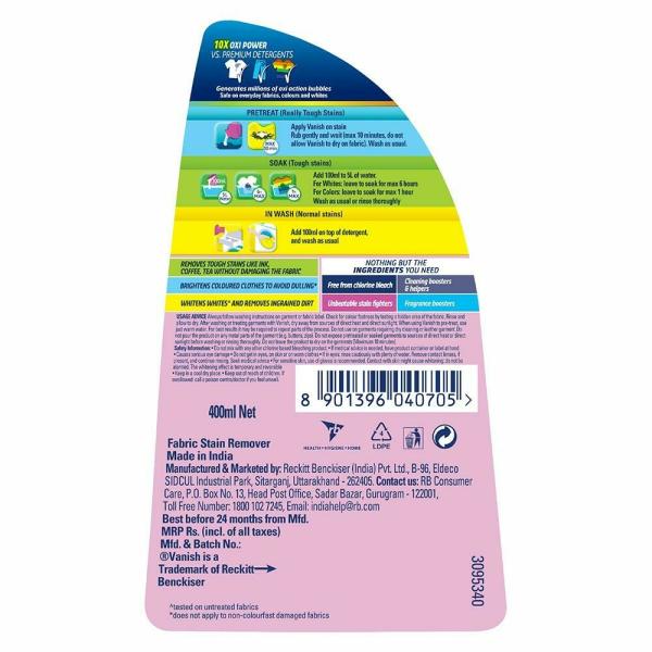 Vanish Oxi Action Stain Remover Liquid 400 ml - JioMart