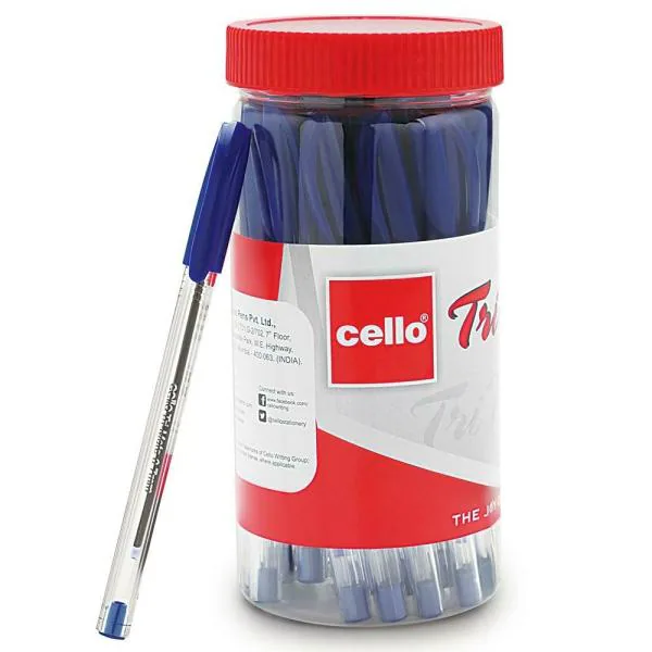 Bic Cello 0.7 mm Trimate Blue Ballpoint Pen (Pack of 25) - JioMart