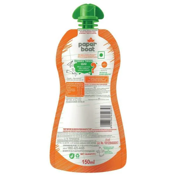 Paper Boat Orange 150 ml - JioMart