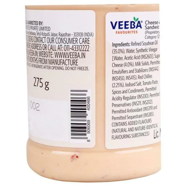 Veeba Cheese & Chilli Sandwich Spread 275 g - JioMart